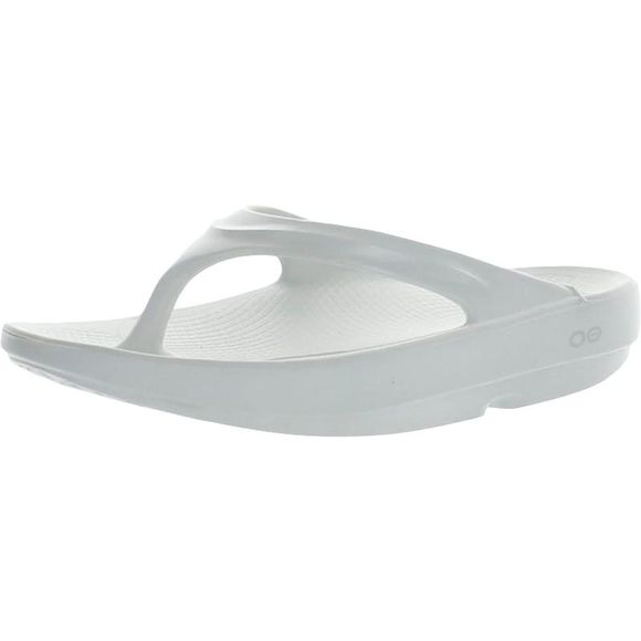 OOFOS | Shoes | Oofos Womens White Solid Footbed Wedges Slide Sandals ...